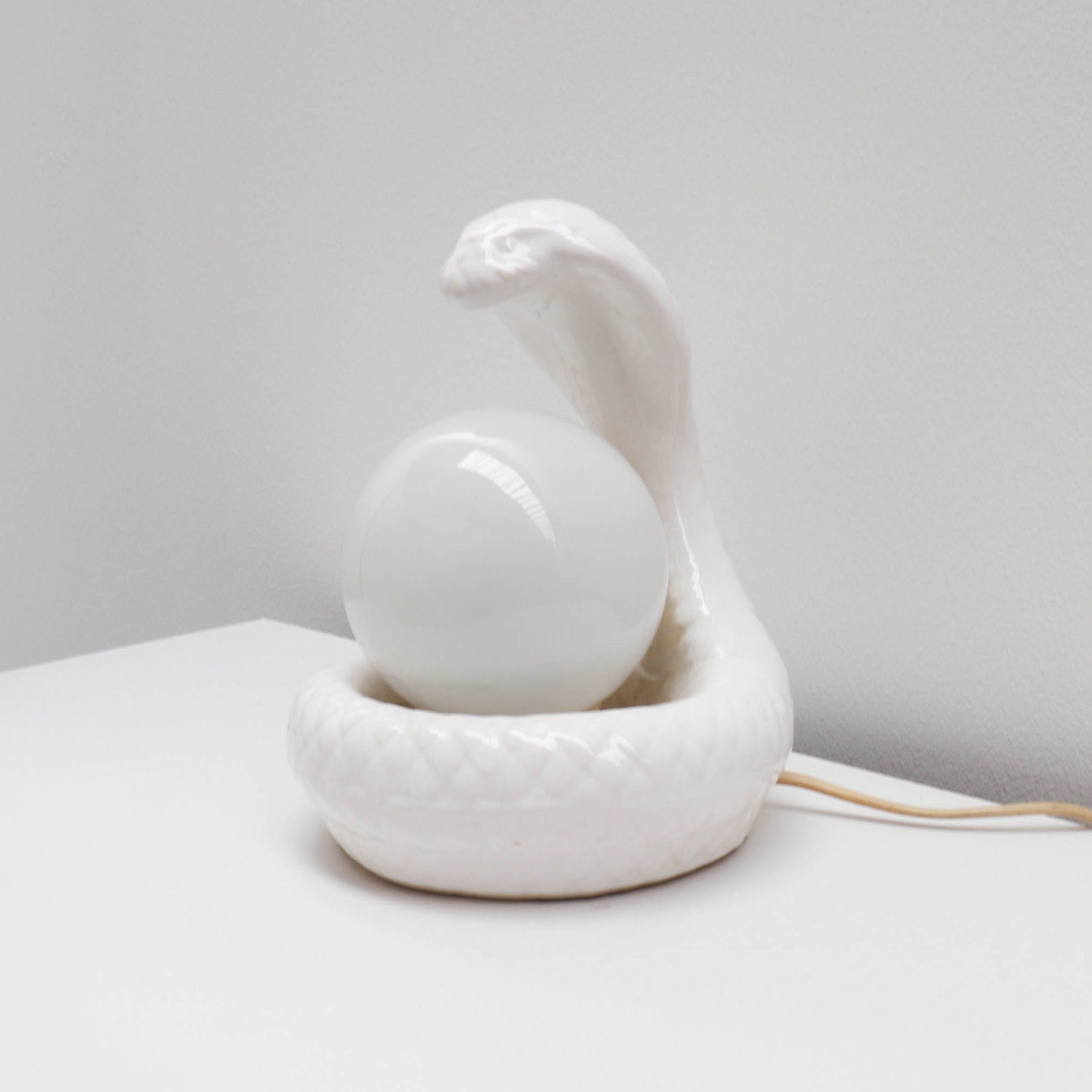 A Vintage Ceramic 'snake' Table Lamp - Etsy