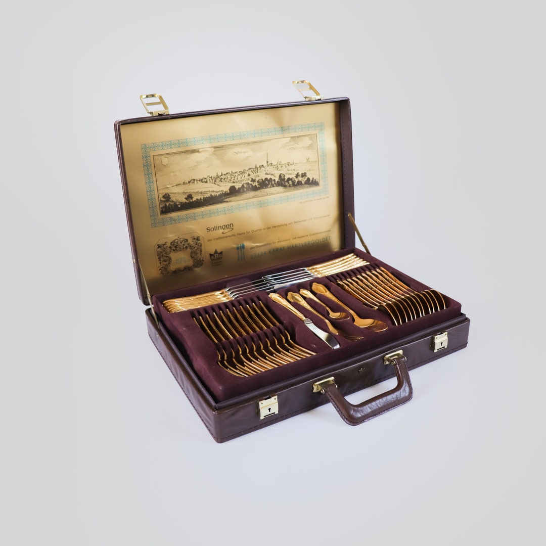 Juego de cubiertos vintage de oro Solingen de 23 KT - Etsy España