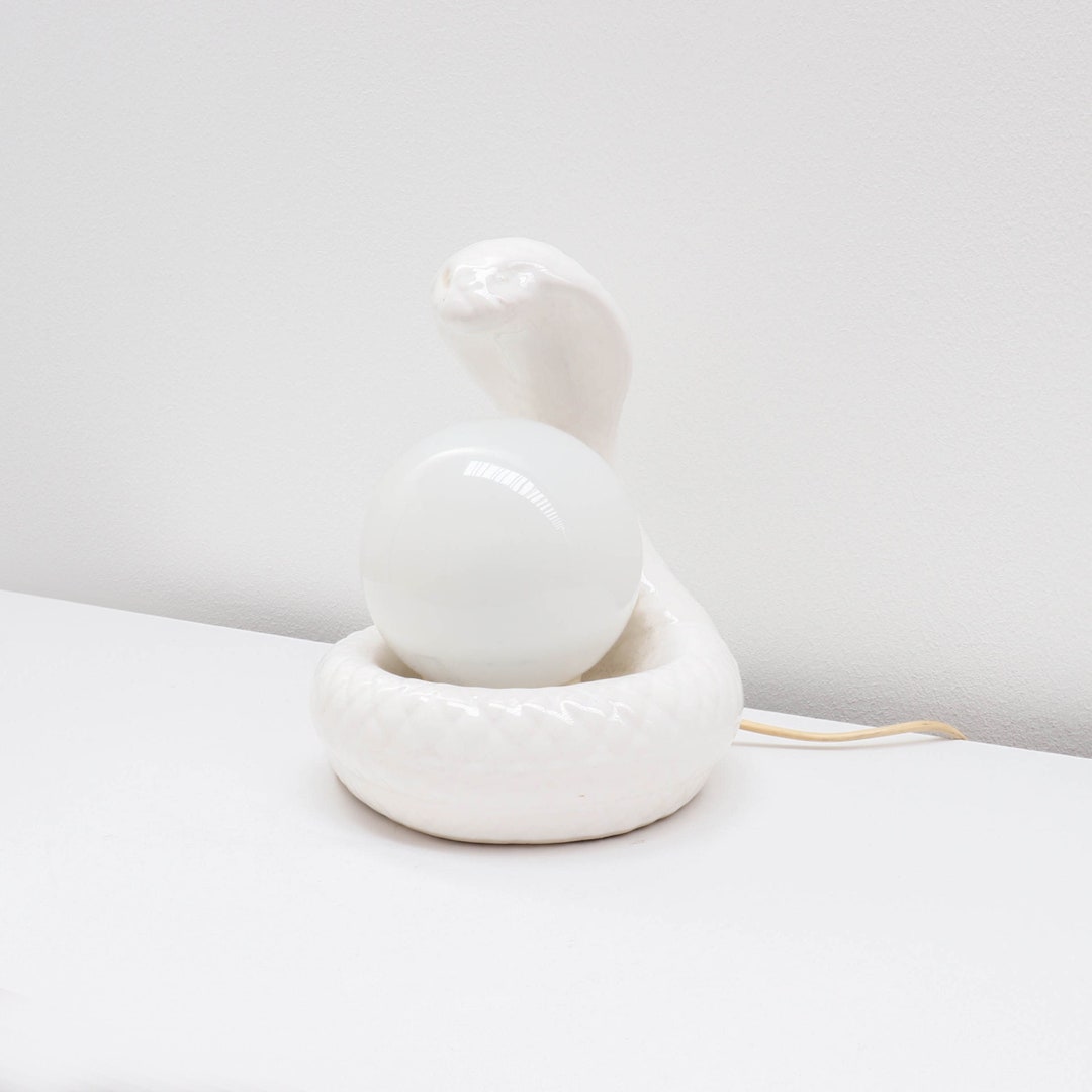A Vintage Ceramic 'snake' Table Lamp - Etsy