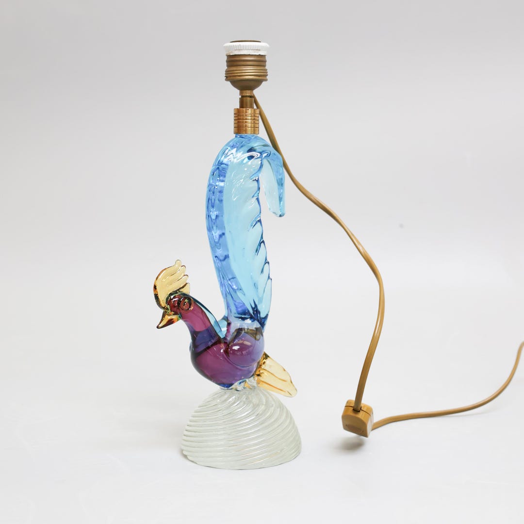 Vintage Glass Murano Pheasant Table Lamp, 1970s. - Etsy