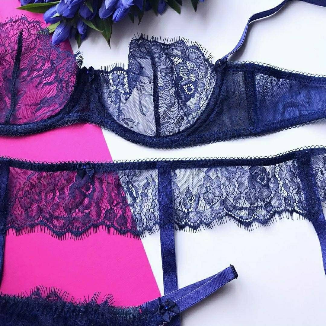 Handmade Lingerie Set, Luxury Lingerie, Blue Lace Lingerie, Gift ...