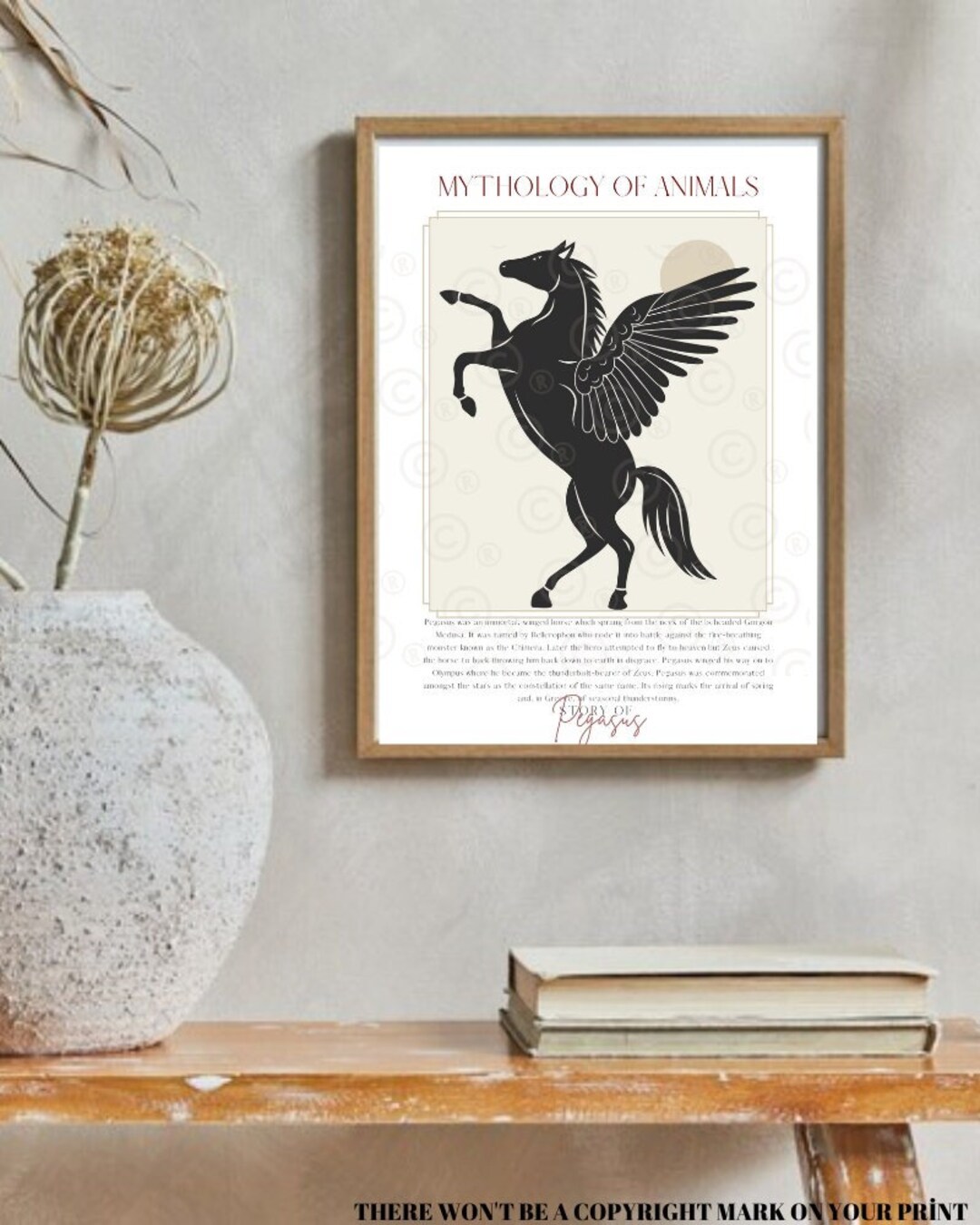 Pegasus Print, Greek Mythology Poster, Educational Posters, Horse Lover ...