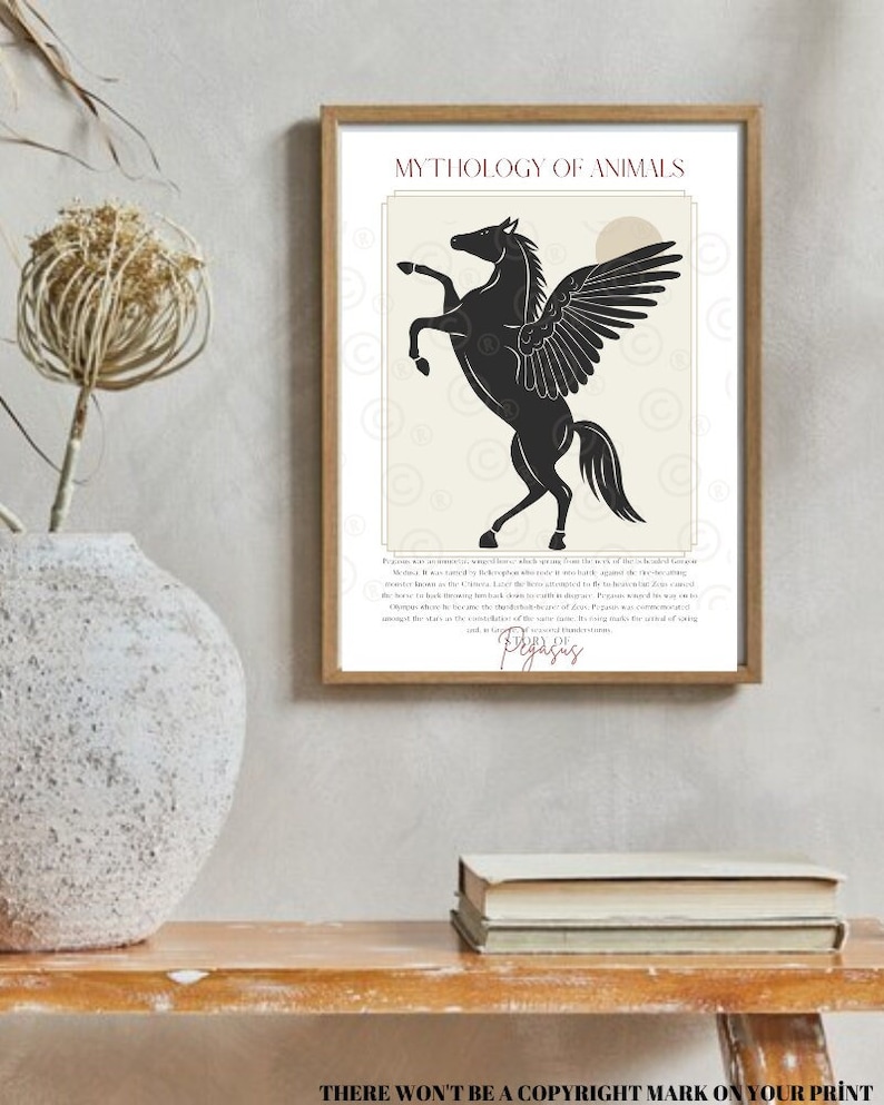 Pegasus Print Greek Mythology Poster Educational Posters - Etsy