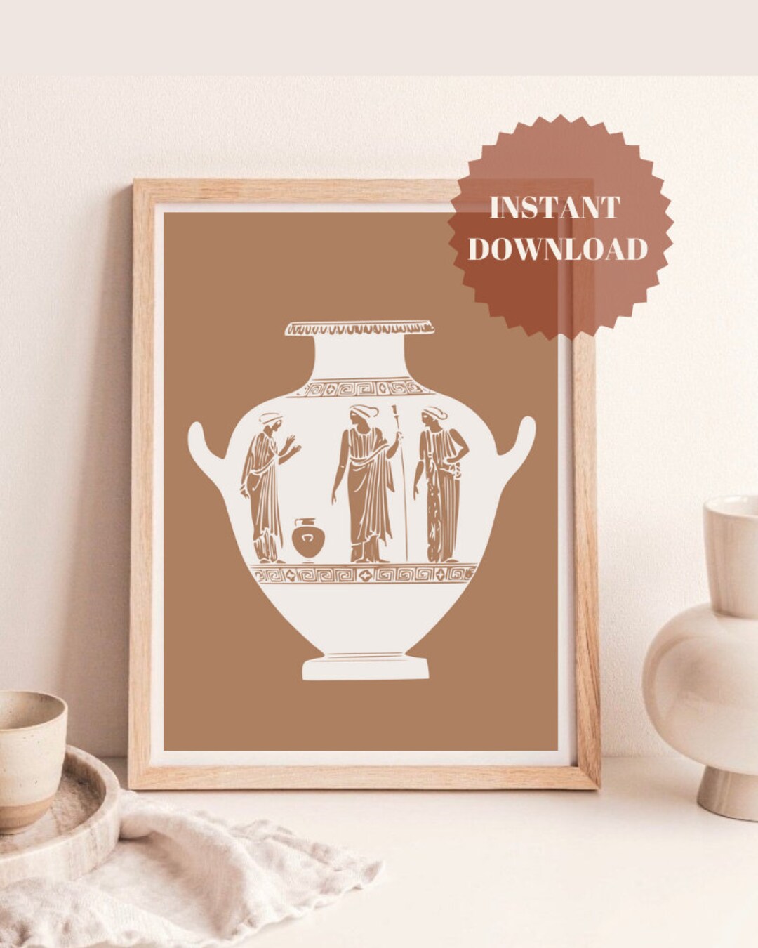 Greek Vase Print Ancient Pottery Poster for Aesthetic - Etsy