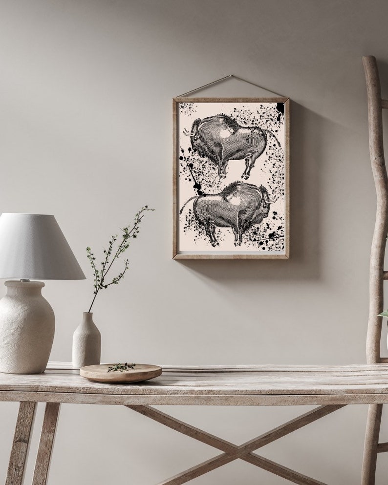 Altamira Prehistoric Cave Painting Primitive Bull Buffalo | Etsy