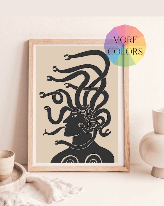 MEDUSA Print Greek Mythology Art Goddess Poster Dark - Etsy
