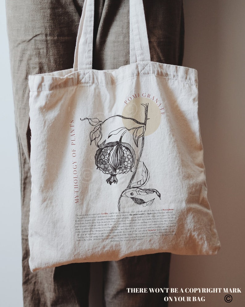 Pomegranate Tote Bag Tote Bag Aesthetic Academia Tote Bag - Etsy