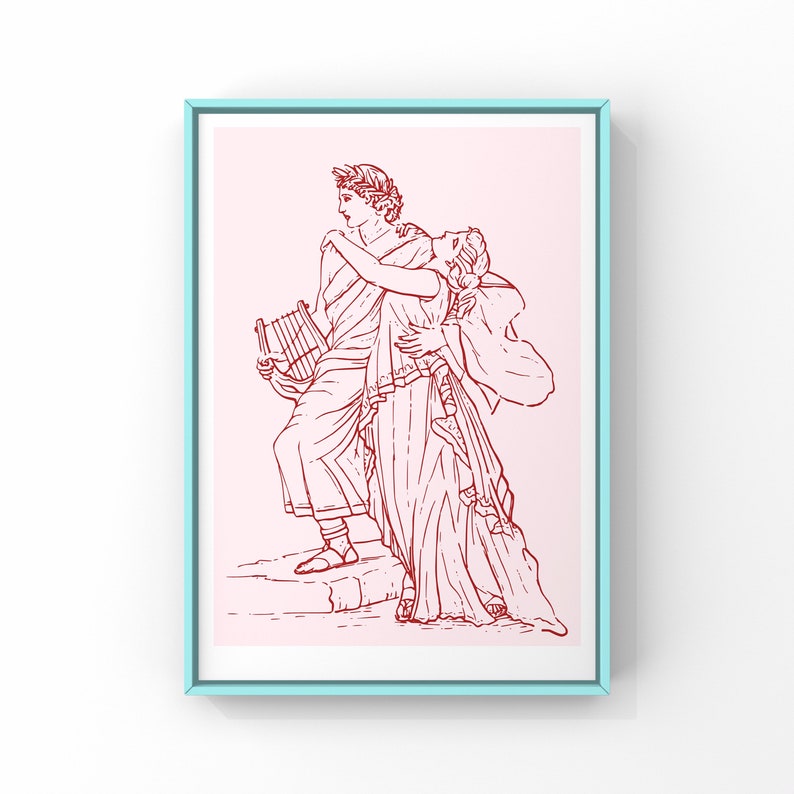 Orpheus and Eurydice Greek Mythology Art Valentine's Day | Etsy