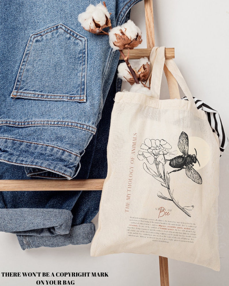Bee Organic Cotton Tote Bag, Mythology of Animals - Etsy