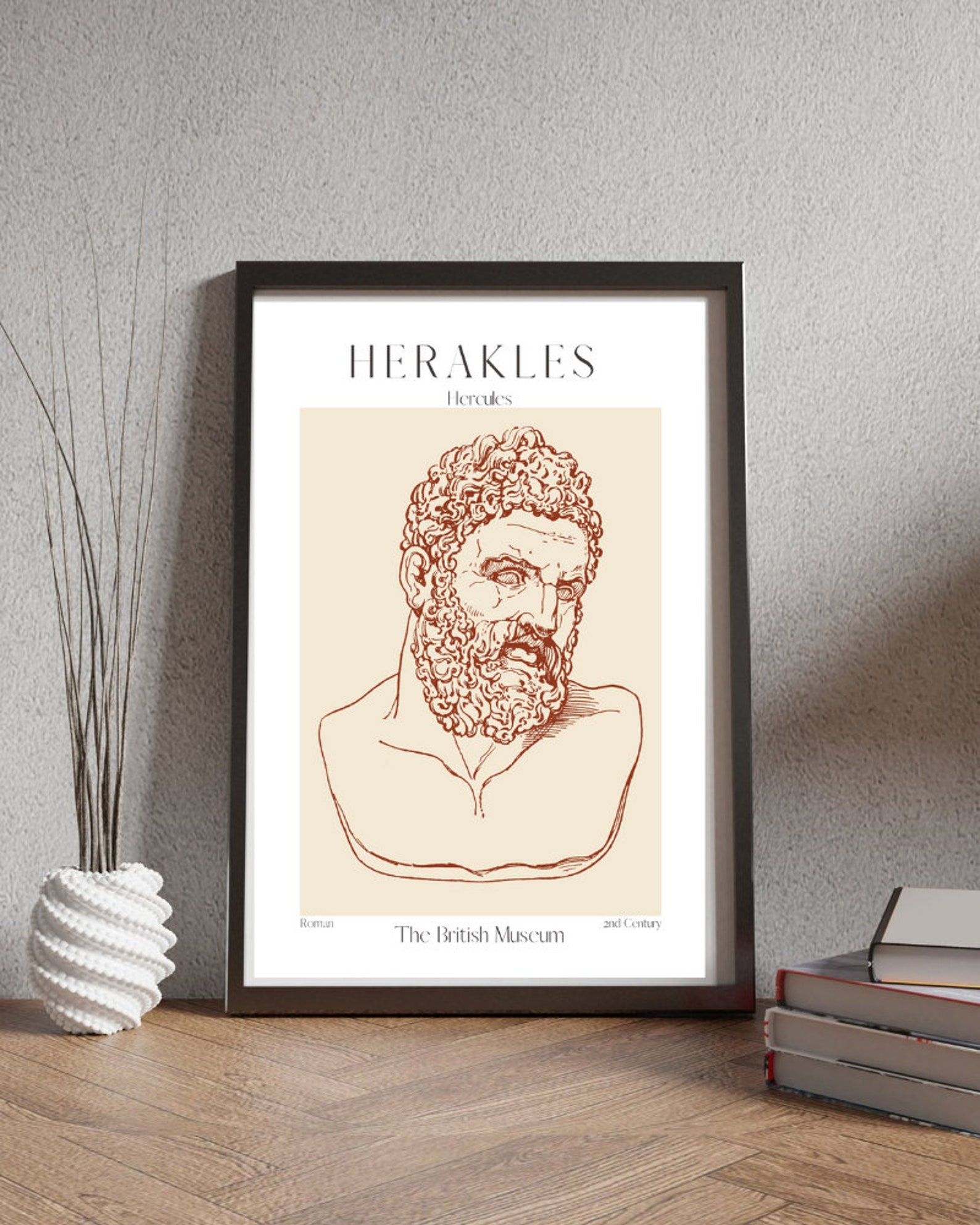 Herakles Bust Print Greek Gods Poster Roman Mythology - Etsy