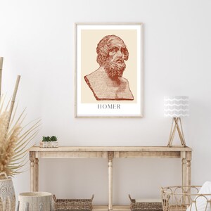 Homer Poster, the Odyssey Art, Classic Literature Wall Art, Iliad Print ...