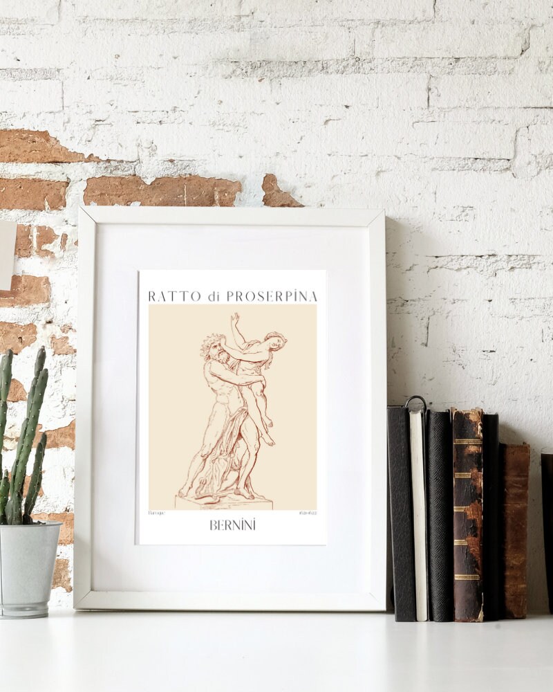 Bernini Pluto and Proserpina Art Print, Baroque Hades Persephone Wall ...