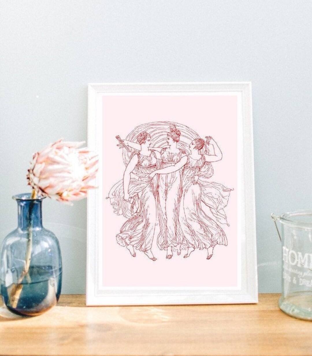 Greek Women Print Three Graces Wall Art Mythology Poster - Etsy