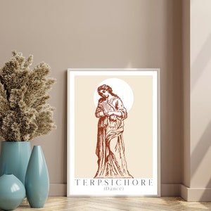 Terpsichore, Dancer Gift, the Nine Muses, Greek Mythology Art, Greek ...