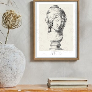 Attis, Mythology Print, Greek Mythology Art, Ancient Phrygian, Ovid ...