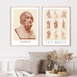 Homer Poster, the Odyssey Art, Classic Literature Wall Art, Iliad Print ...
