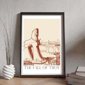 The Fall of Troy, Trojan Horse, İliad Art Print, Trojan War, Greek ...
