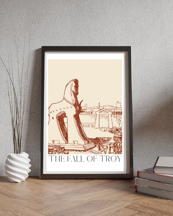 The Fall of Troy Trojan Horse İliad Art Print Trojan War - Etsy