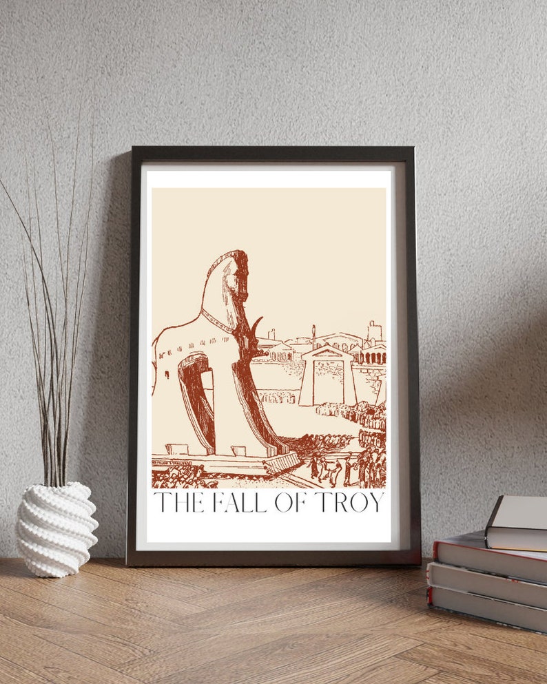 The Fall of Troy Trojan Horse İliad Art Print Trojan War - Etsy