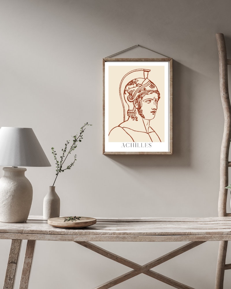 Achilles Art, Iliad Print, Epic Hero Poster, Greek Mythology Art, Greek ...