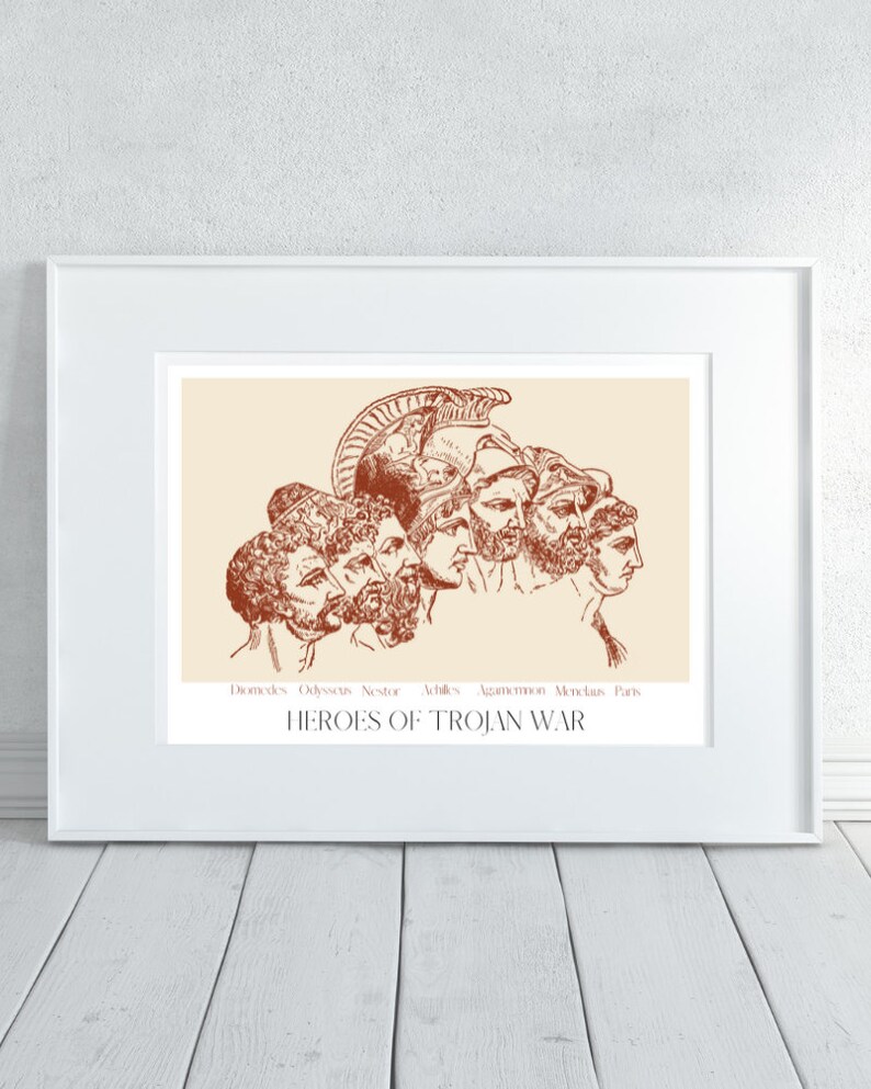 Trojan War Heroes Iliad Poster Greek Mythology Print - Etsy