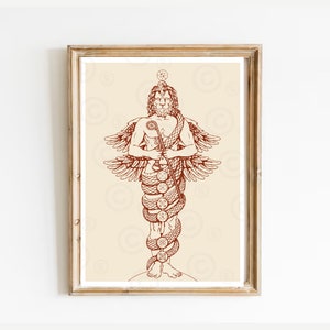 Zurvan Art Print, Zoroastrian Art, God of Time, Zurvanism, Persian Art ...