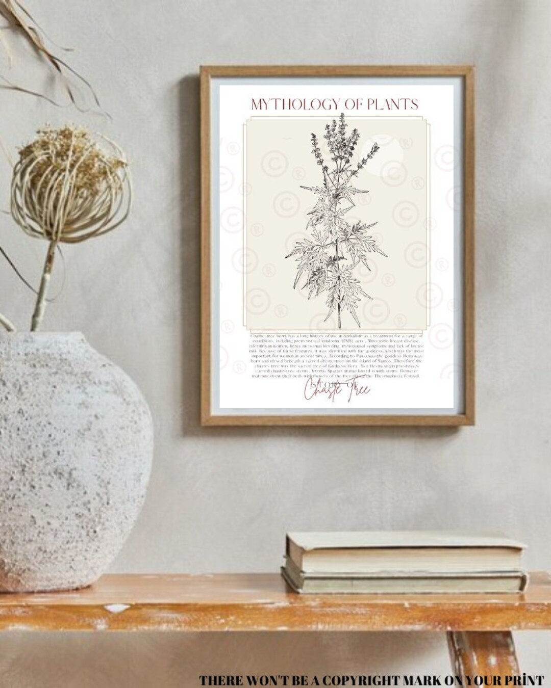 Chaste Tree Print, Botanical Illustration, Medicinal Herb Art - Etsy