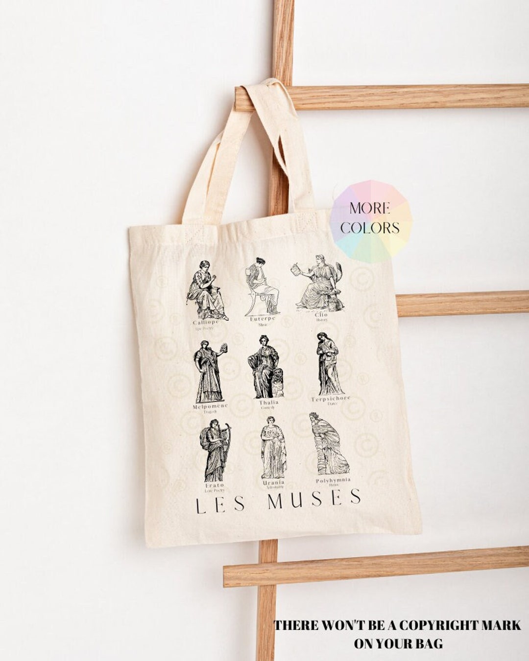 Les Muses Tote Bag, Greek Mythology Tote Bag, Classic Literature Gifts ...