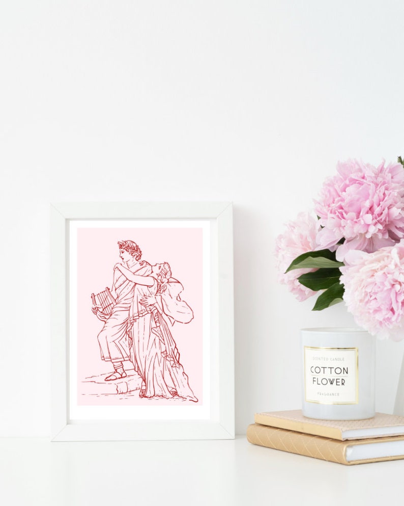 Orpheus and Eurydice Greek Mythology Art Valentine's Day | Etsy