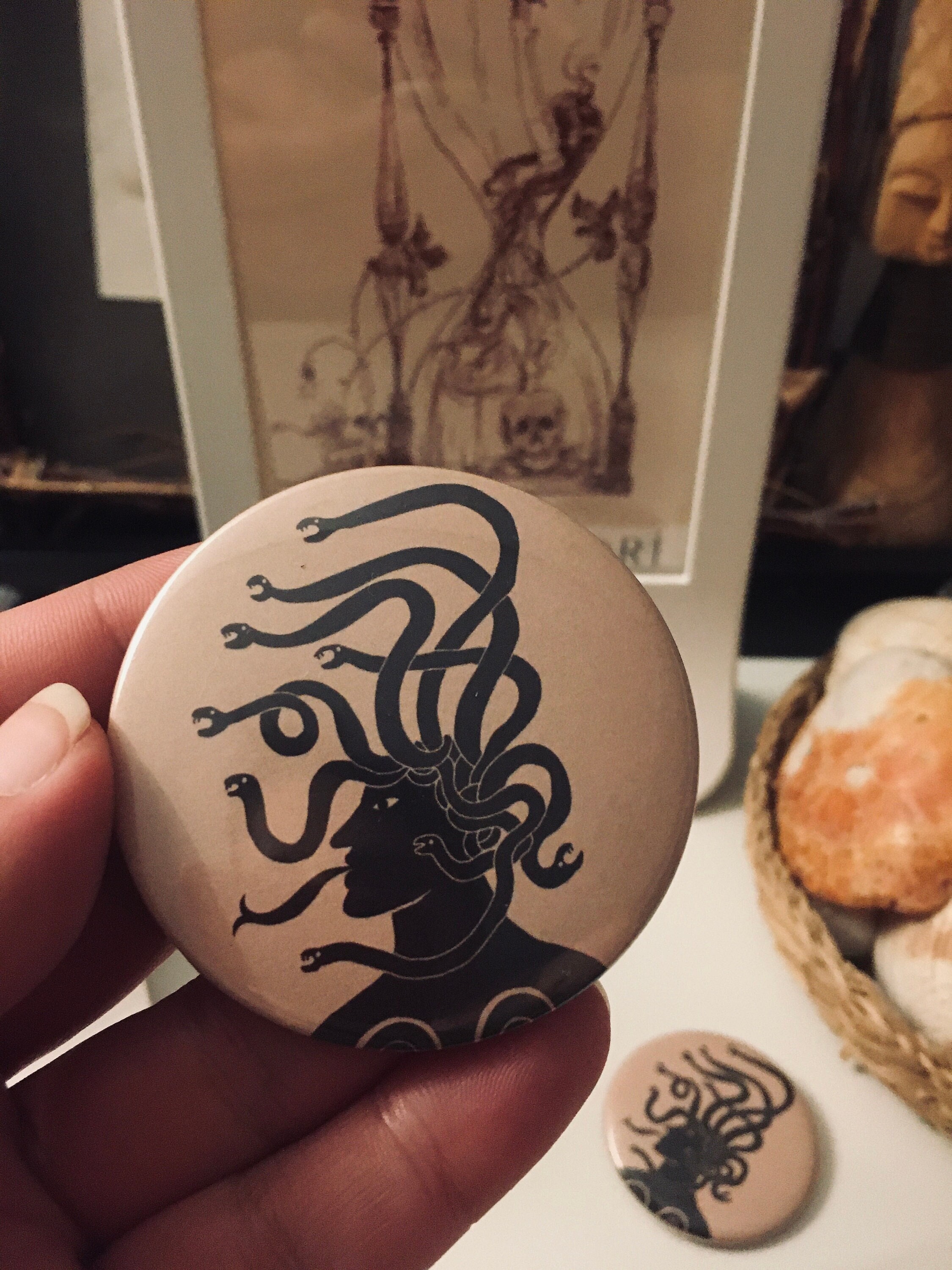 Medusa Pin Greek Mythology Pin Dark Academia Pins Light - Etsy