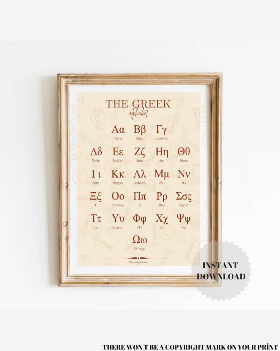 The Greek Alphabet Printable Greek Alphabet Poster - Etsy
