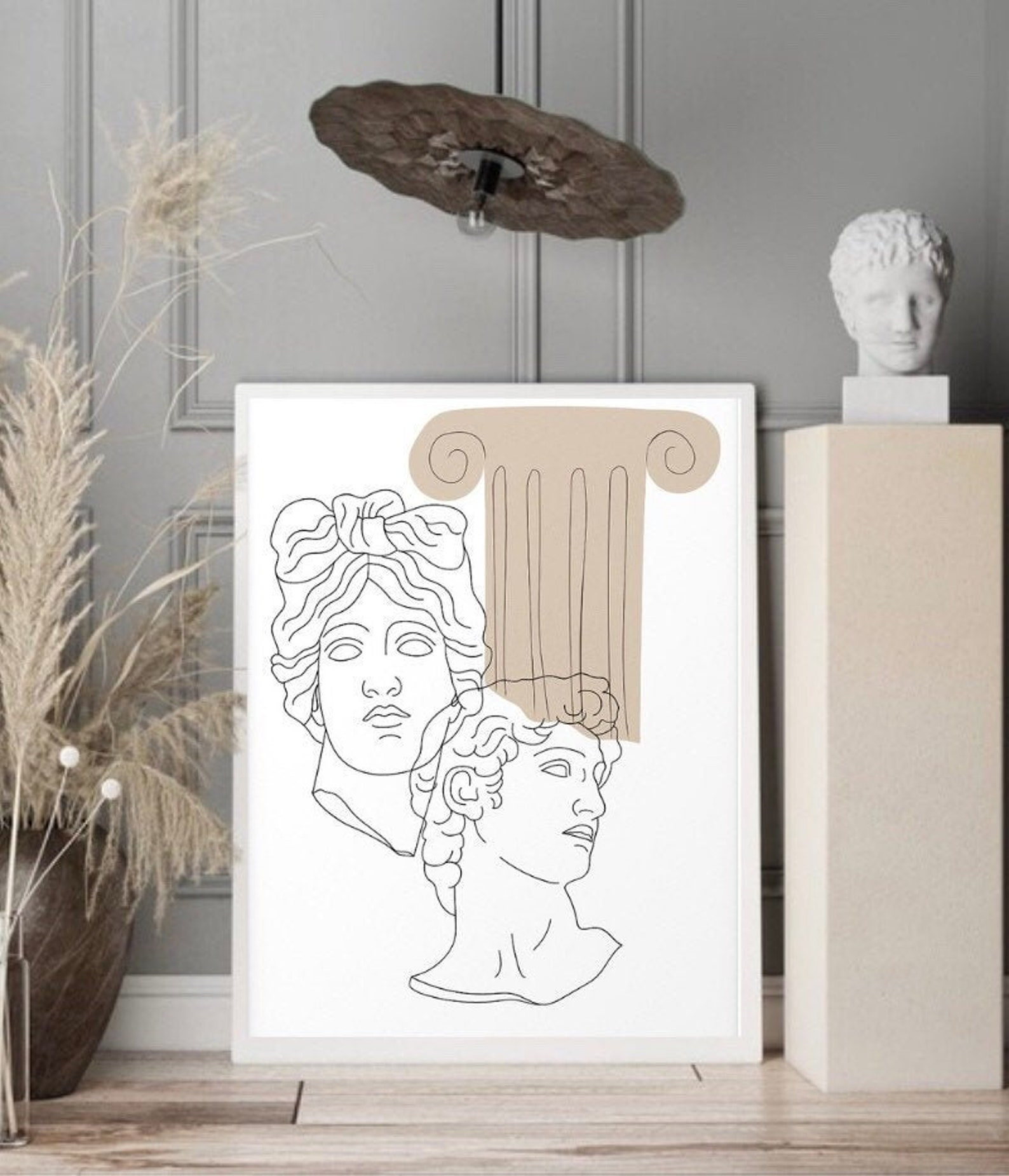 Ancient Greek Print Sculpture Wall Art ionic Column Print | Etsy