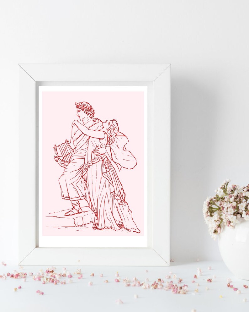 Orpheus and Eurydice Greek Mythology Art Valentine's Day | Etsy