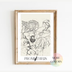Prometheus Art, God of Fire, Greek Mythology Decor, Greek Gods Print ...