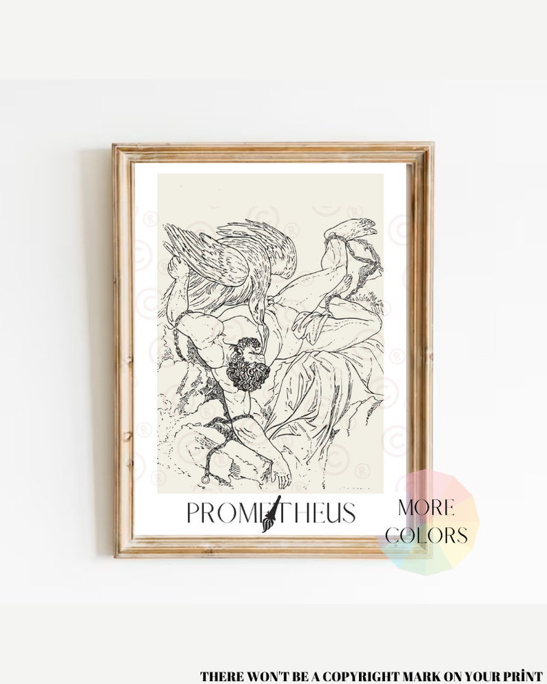 Prometheus Art God of Fire Greek Mythology Decor Greek Gods - Etsy