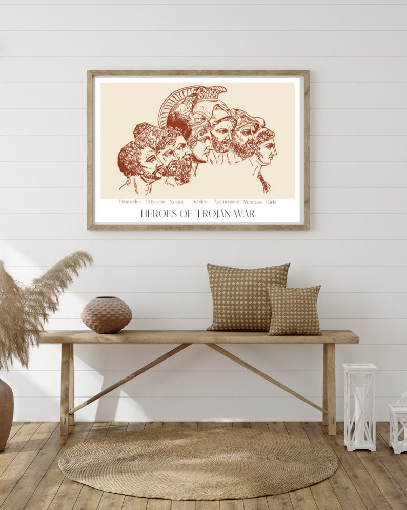 Trojan War Heroes Iliad Poster Greek Mythology Print | Etsy
