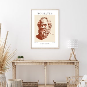 Socrates Poster, Philosophy Gift, Greek Philosophy Art, Philosopher ...