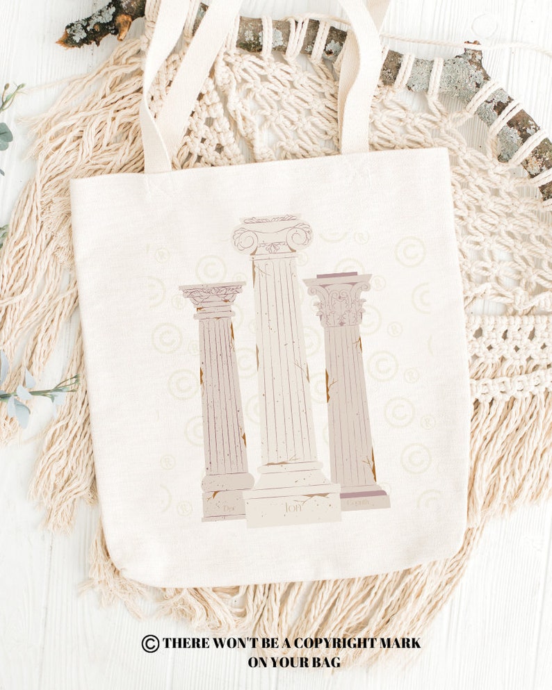 Greek Column Tote Bag, Academia Style, Archaeology Gift - Etsy