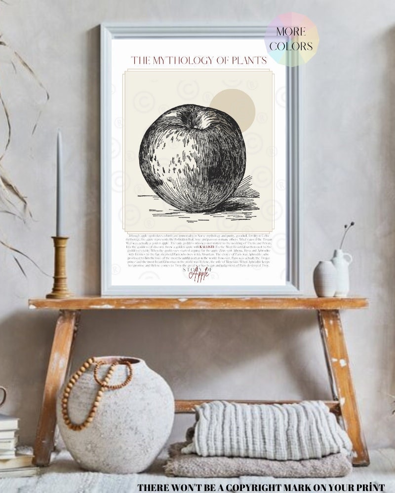 Apple Mythology Art Print, Academia Kitchen Decor - Etsy