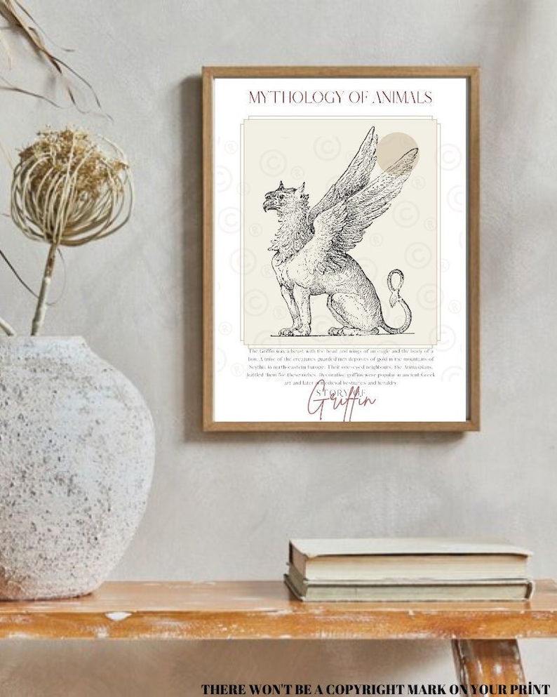 Griffin Art Mythical Animals Mythological Art Mythical - Etsy
