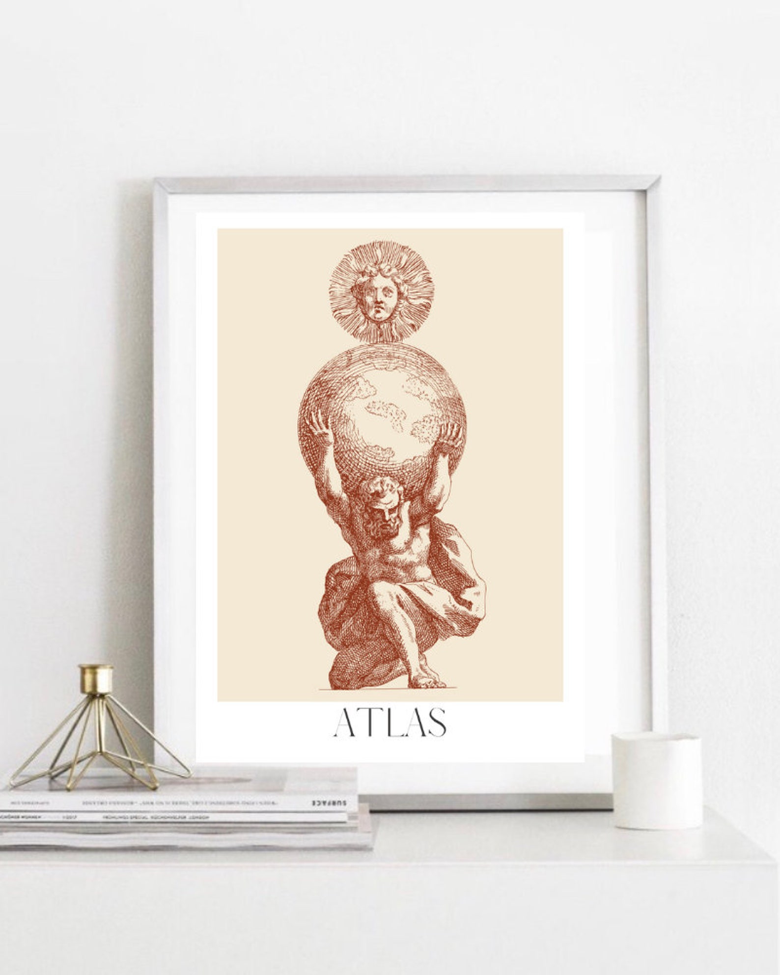 Atlas Greek Titan Greek Mythology Print Academia Decor | Etsy