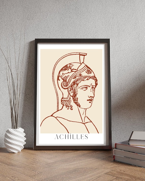 Achilles Art Iliad Print Epic Hero Poster Greek Mythology | Etsy