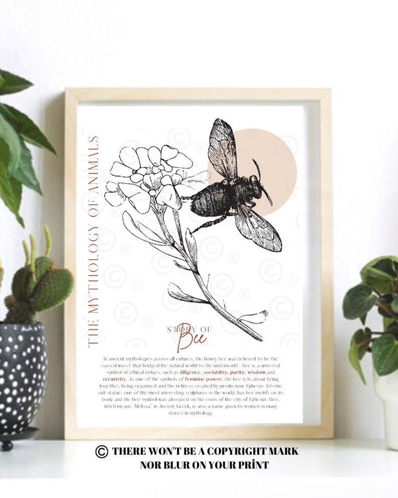 Bee Mythology Art Print, Insect Queen, Academia Decor - Etsy