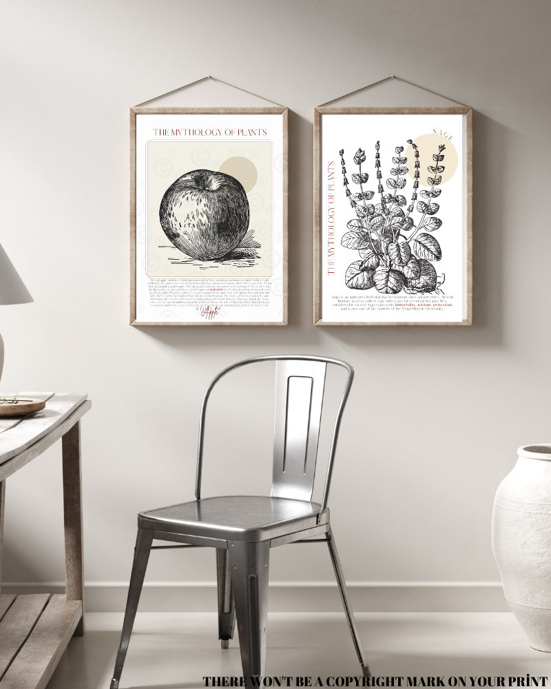 Apple Mythology Art Print, Academia Kitchen Decor - Etsy