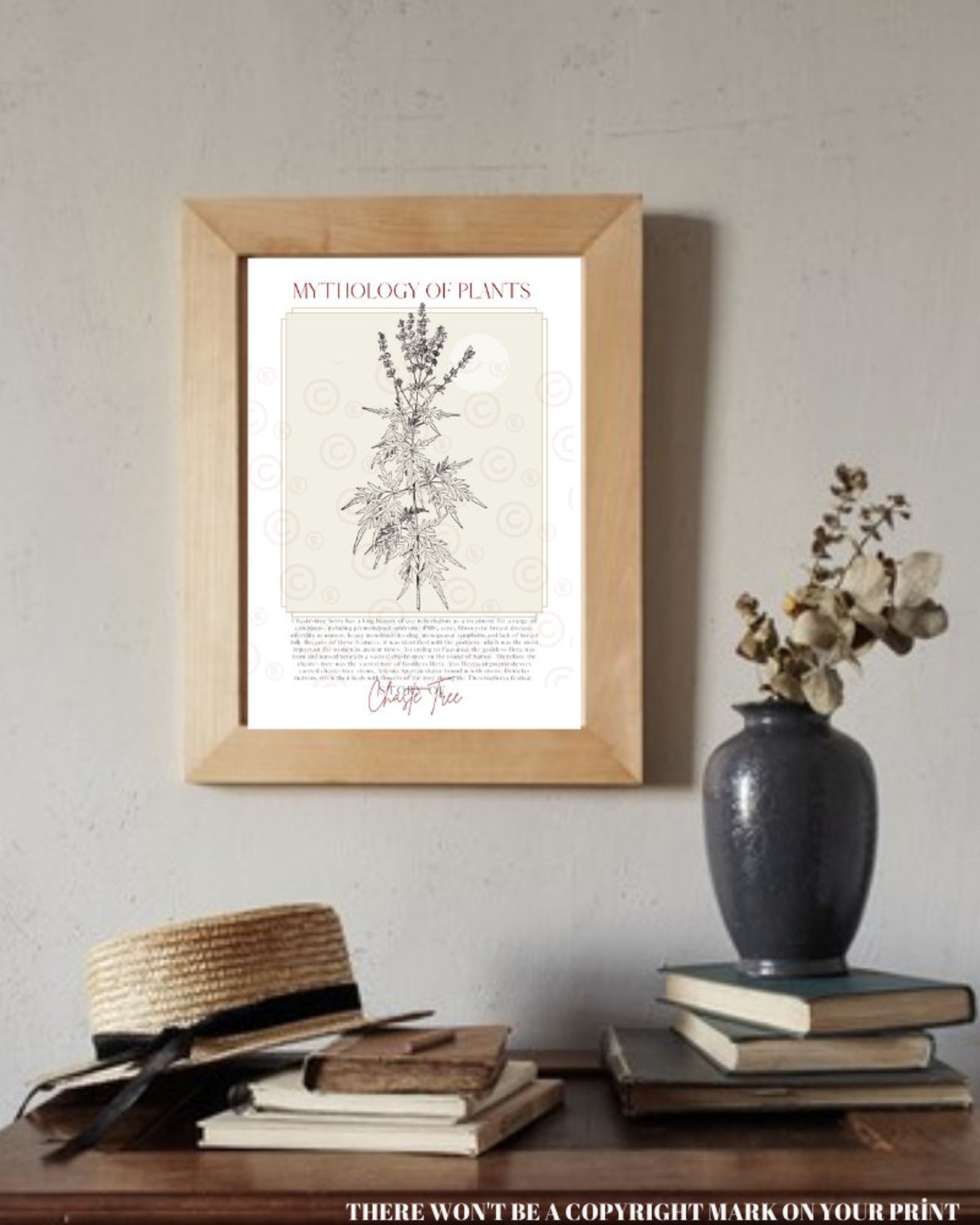Chaste Tree Print, Botanical Illustration, Medicinal Herb Art - Etsy