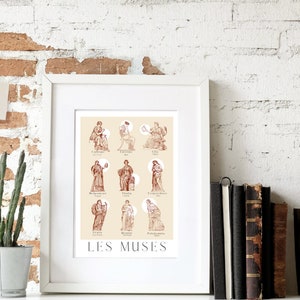 Les Muses Poster, the Nine Muses Print, Greek Muses Art, Ancient Greek ...