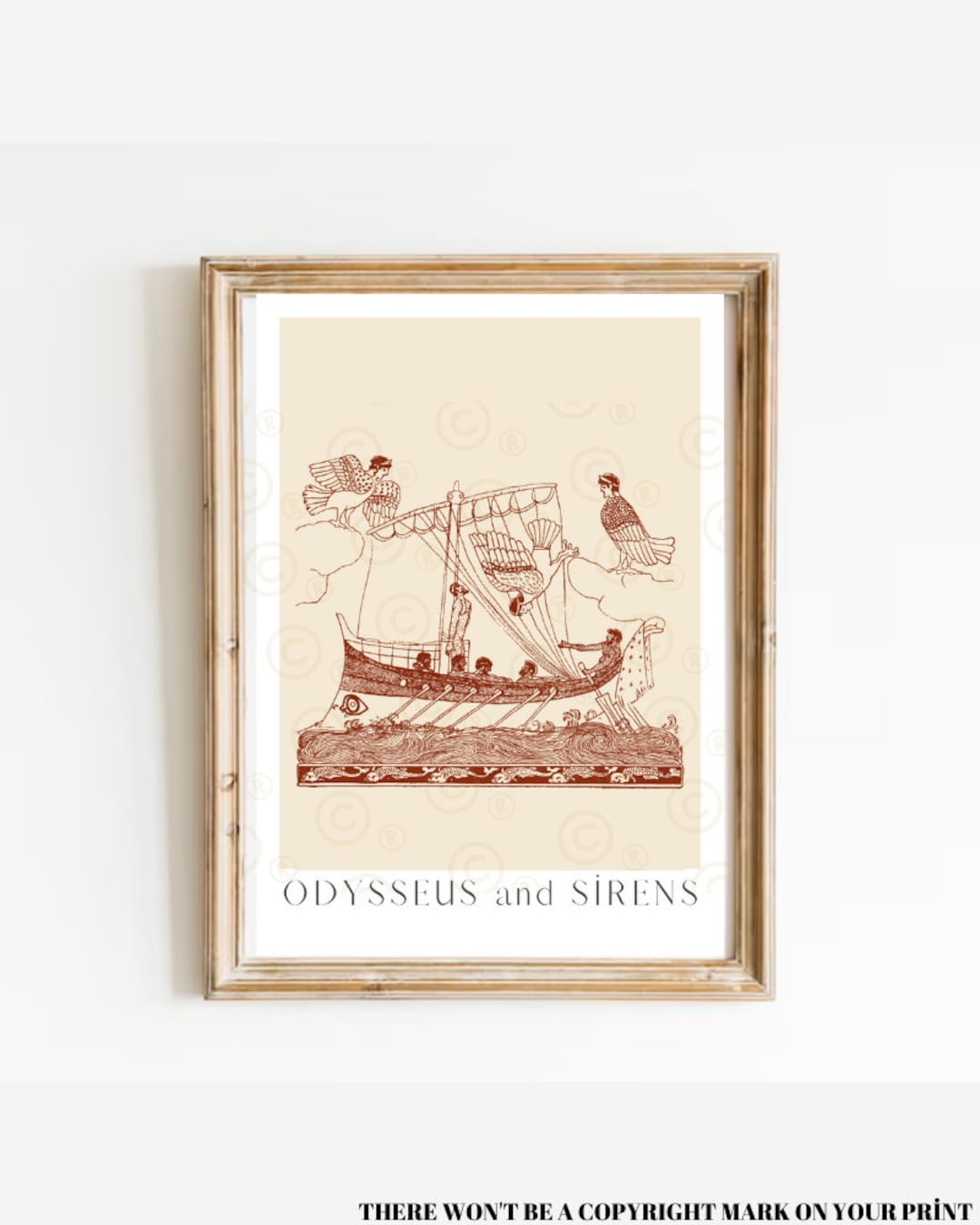 The Odyssey by Homer Poster, the Odyssey Art, Classic Literature Wall ...