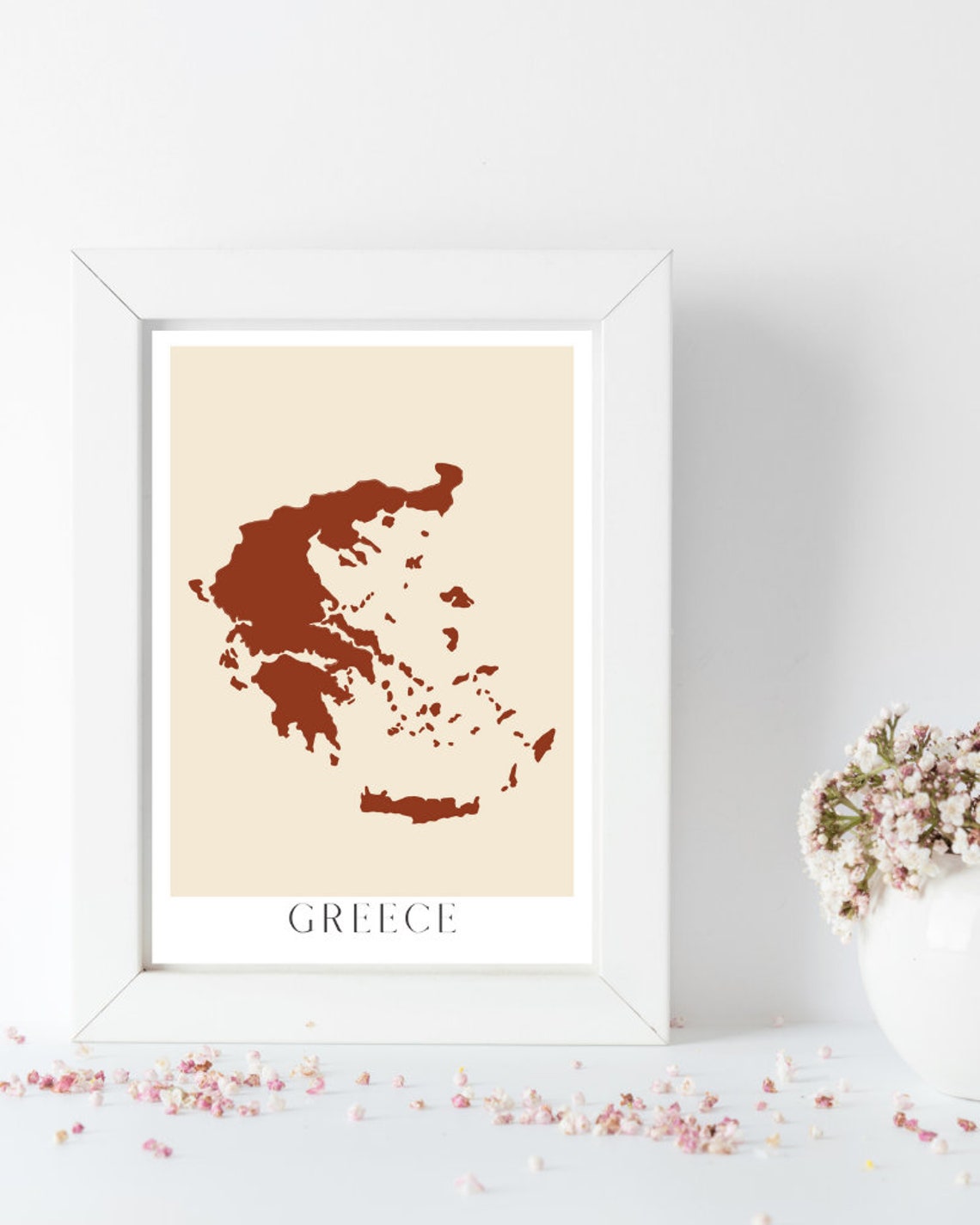 Greece Map Art Print, Greece Decor, Greece Gifts, Printable Map Wall ...