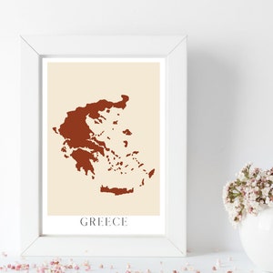 Abstract Greece Map Art Print, Natural Tones (digital Download) - Etsy