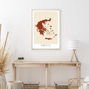 Greece Map Art Print, Greece Decor, Greece Gifts, Printable Map Wall ...